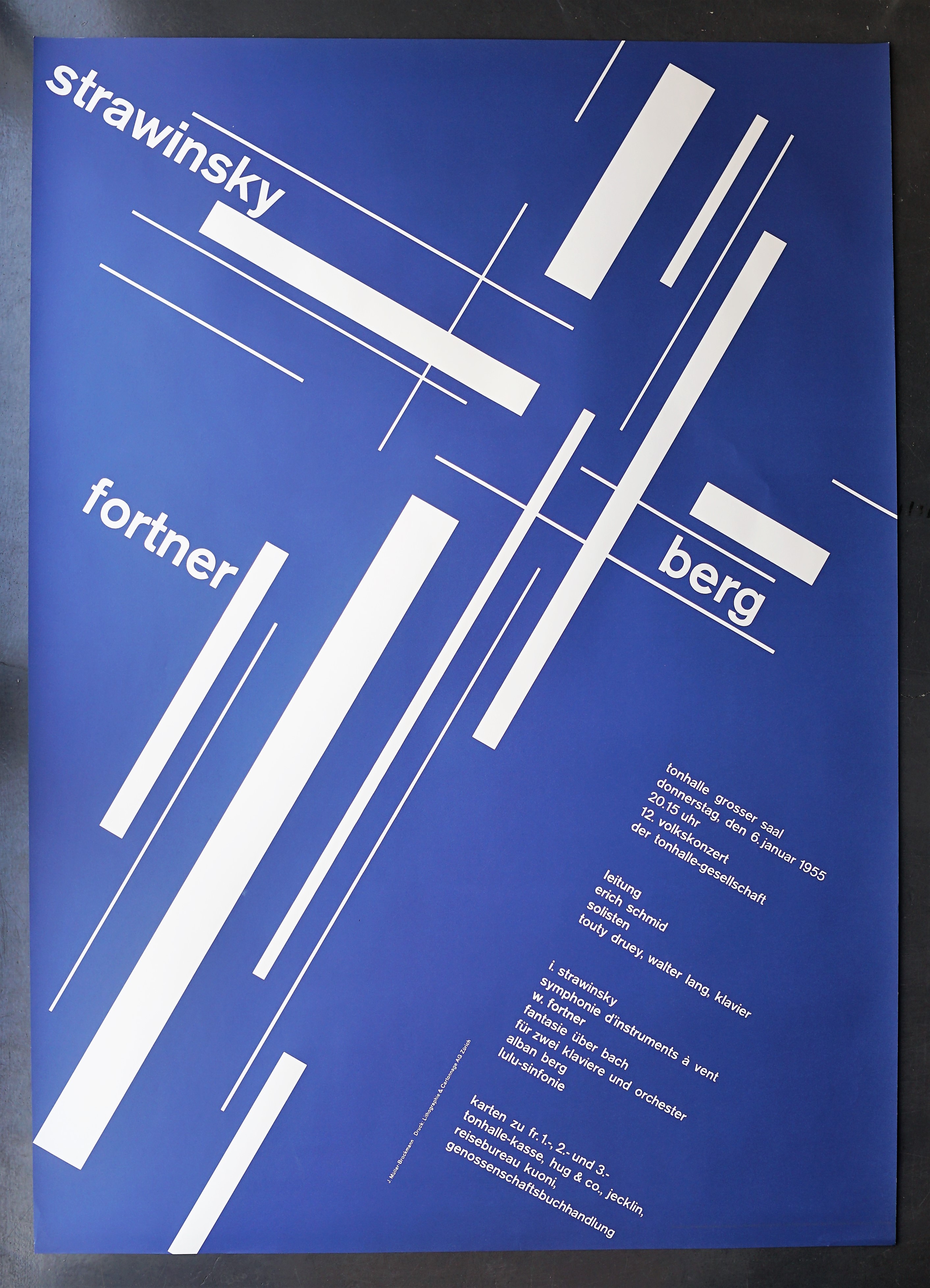 strawinsky, fortner, berg / Zurich Tonhalle(デザイン : Josef Müller ...