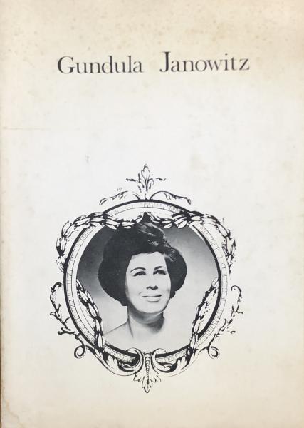 グンドゥラ・ヤノヴィッツ Gundula Janowitz 【来日公演プログラム】((ソプラノ） 伴奏：アーウィン・ゲージ) / 徳尾書店 ...