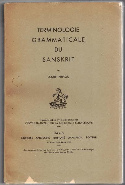 Terminologie Grammaticale du Sanskrit(Louis Renou) / 大山堂書店 / 古本、中古本、古書籍 ...