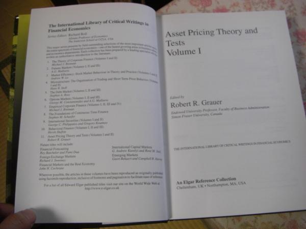 Asset pricing theory and tests 2冊揃 The international library of ...