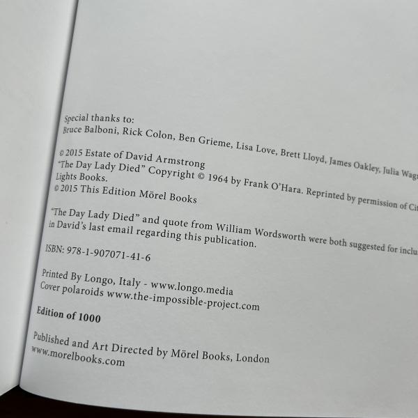 David Armstrong : polaroids(By (author) David, Armstrong) / ブックセンター ...