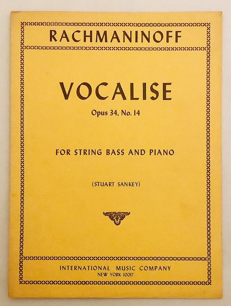 【楽譜洋書 / 別冊付属】 ラフマニノフ作 歌曲「ヴォカリーズ」作品34の14, コントラバスとピアノのため 『Vocalise opus ...